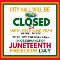 City Hall Closed in Observance of Juneteenth 2024 | Pahokee FL