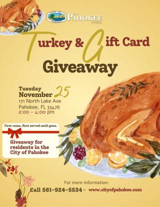 Turkey & Gift Card Giveaway | Pahokee FL